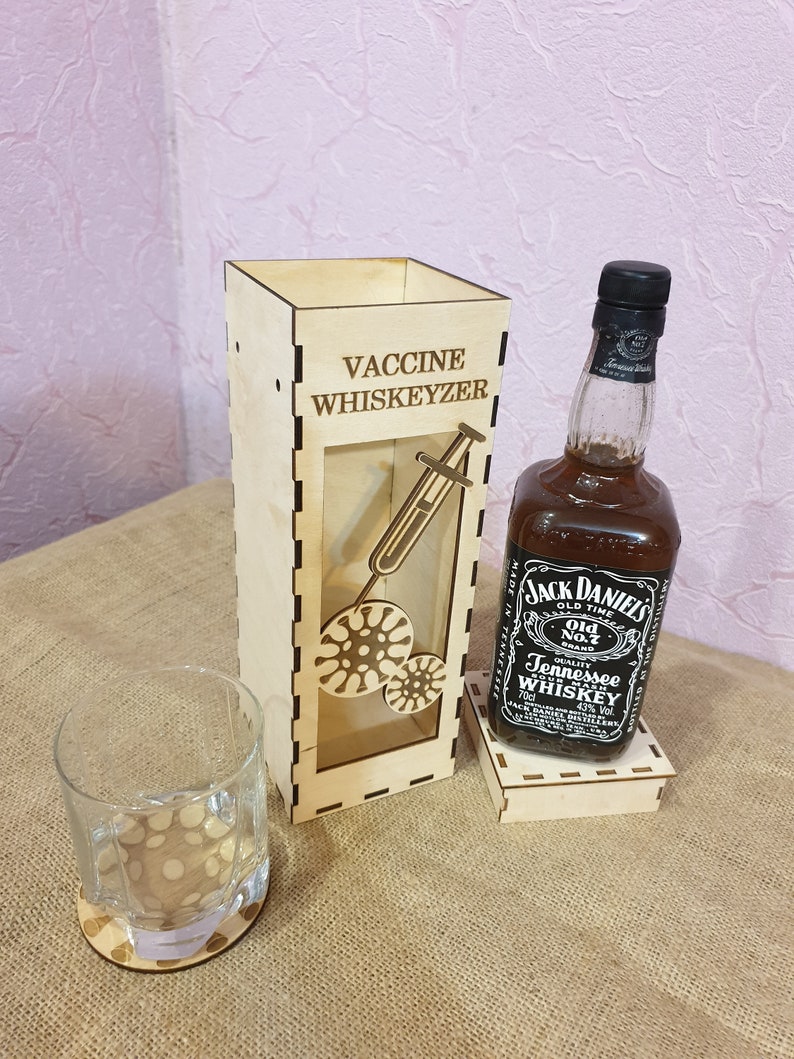 Whiskey Box whiskeyzer Gift Cup Holder virus. Laser Cut - Etsy