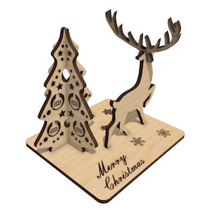 Christmas Card Laser Cut Files, Christmas Tree Gift, Christmas Souvenir ...