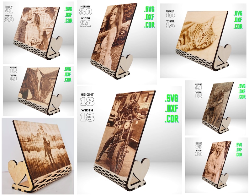 Set of Eight Curved Frame Templates for Laser Cutting - Etsy