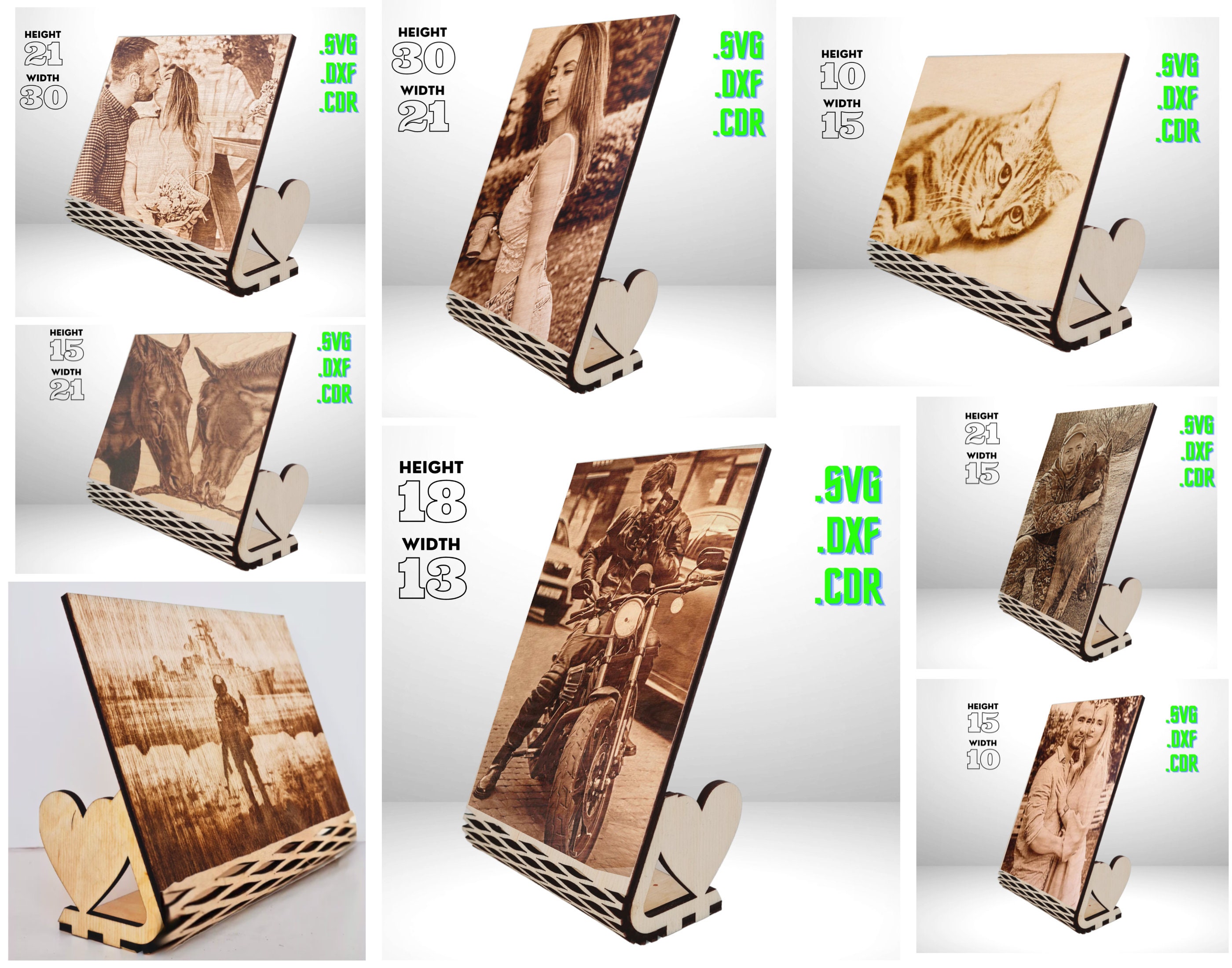 Set of Eight Curved Frame Templates for Laser Cutting - Etsy