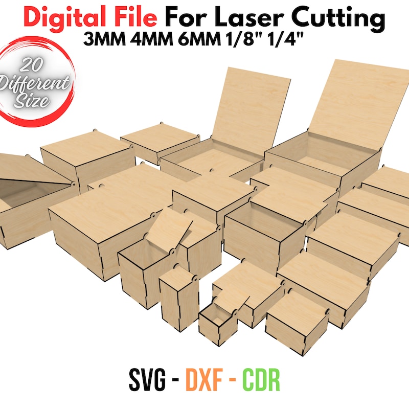 Laser Cut Files Boxes 4mm - Etsy
