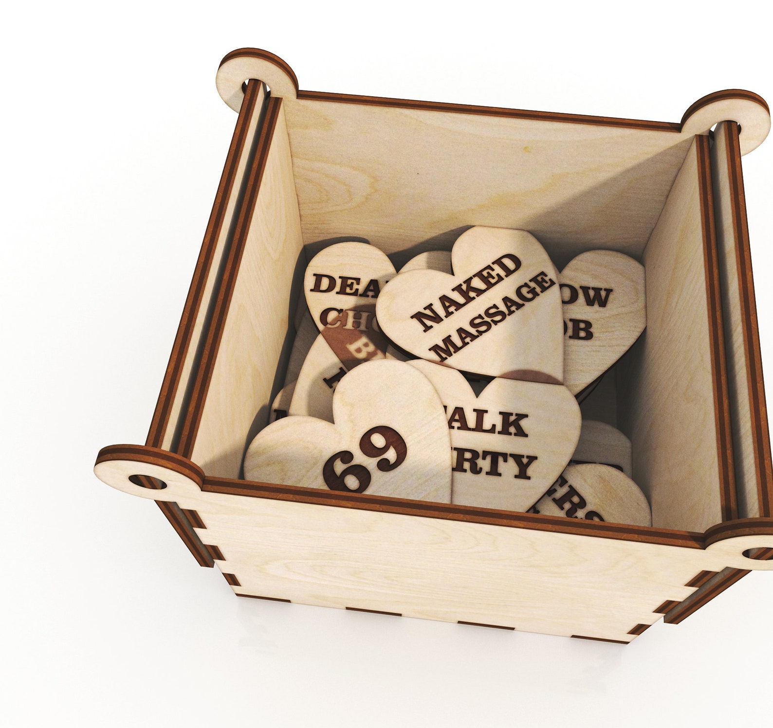 Love Box Set 20 Tokens and Box - Laser Cut Files SVG, DXF - Cnc Pattern ...