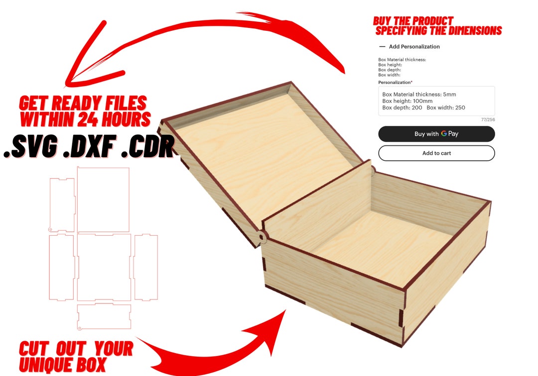 Personalized Box in Size | Specify the Size You Want | Custom Wood Box ...