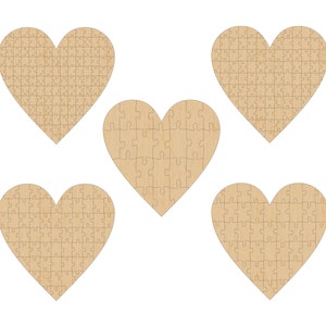 Laser Cut Puzzle File Set of 5 SVG Heart Puzzles. Xtool Puzzles ...