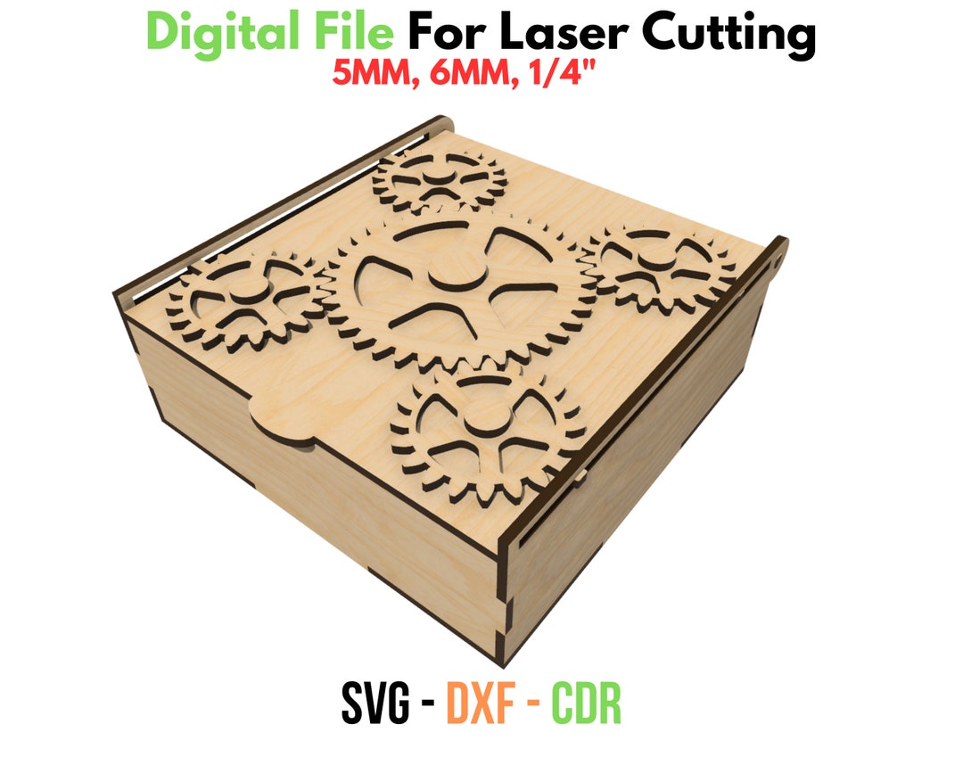 Laser Cut Box Svg File Glowforge Box Template Mechanical Box Etsy | My ...
