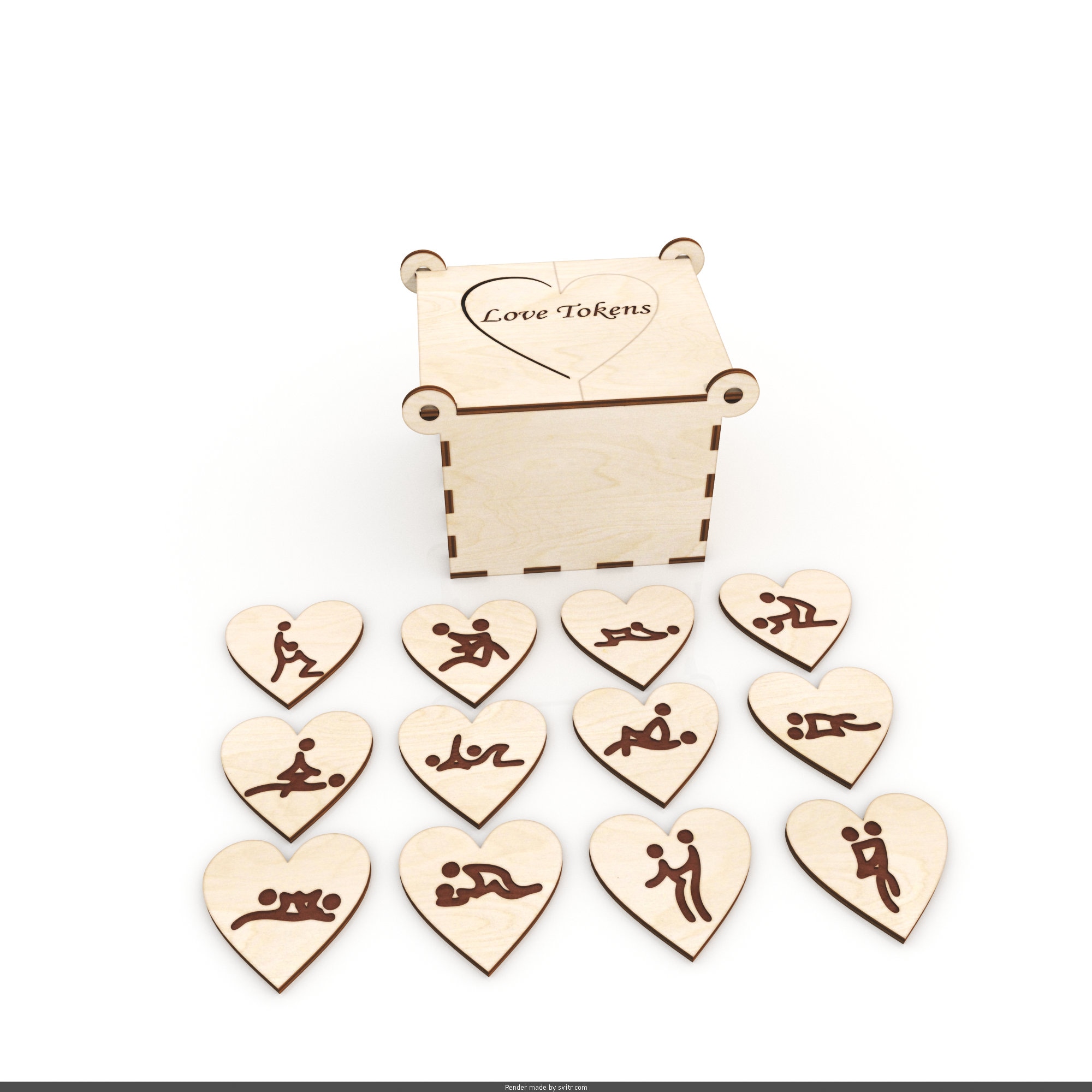 12 Love Tokens in a Box SVG CDR DXF | Tokens | Love Coupons | for Her ...