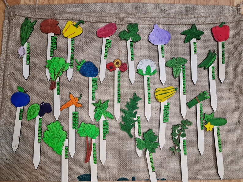 Garden Markers Set - 88 SVG Laser Cut Files, Glowforge Pattern, Garden ...