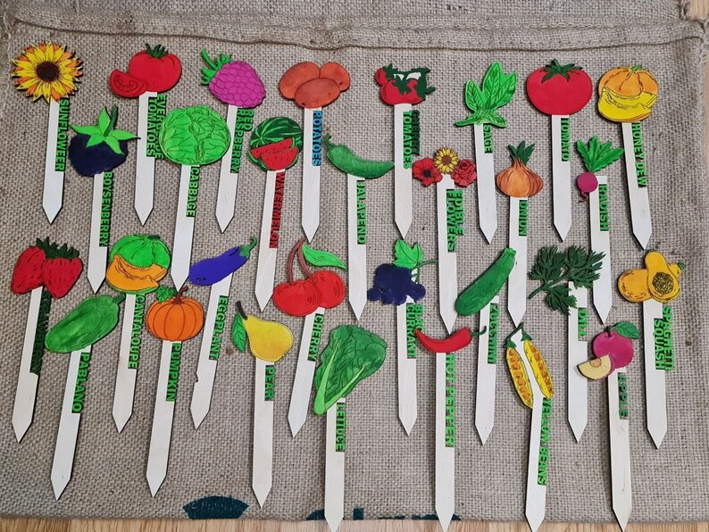 Garden Markers Set - 88 SVG Laser Cut Files, Glowforge Pattern, Garden ...