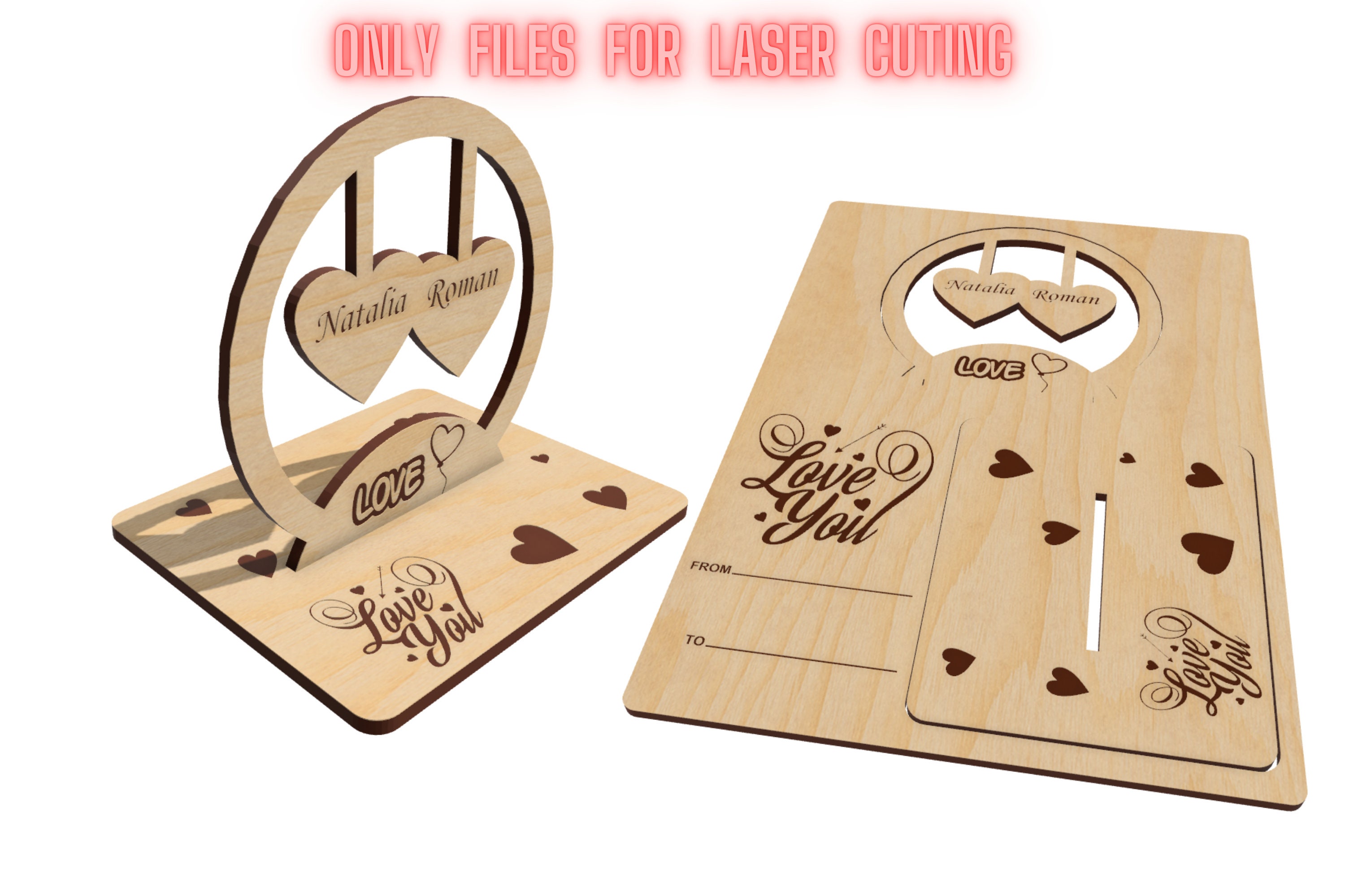 Valentines Cards Laser Cut Files Valentines Gift Valentines - Etsy