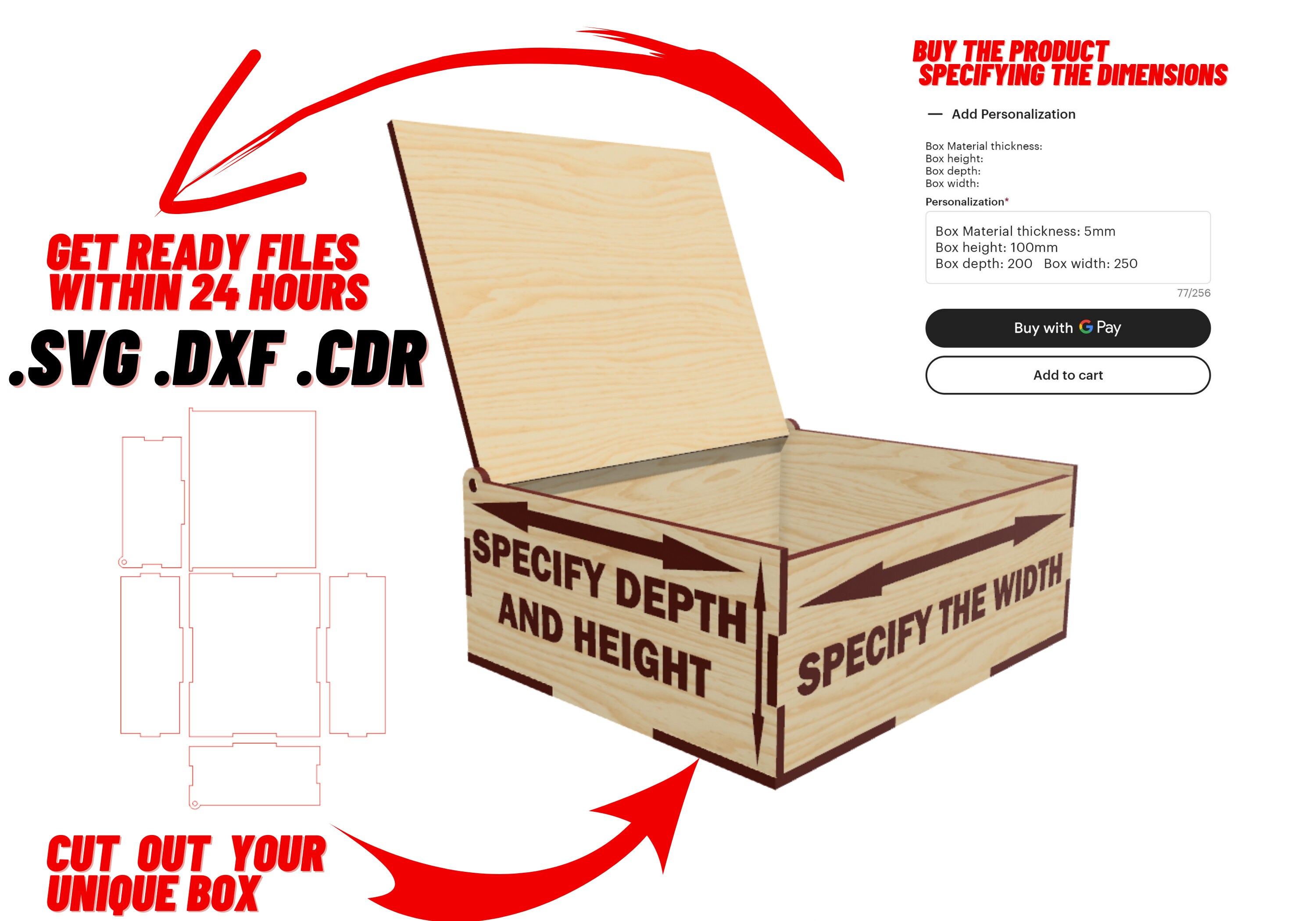 Personalized Box in Size Specify the Size You Want Custom - Etsy