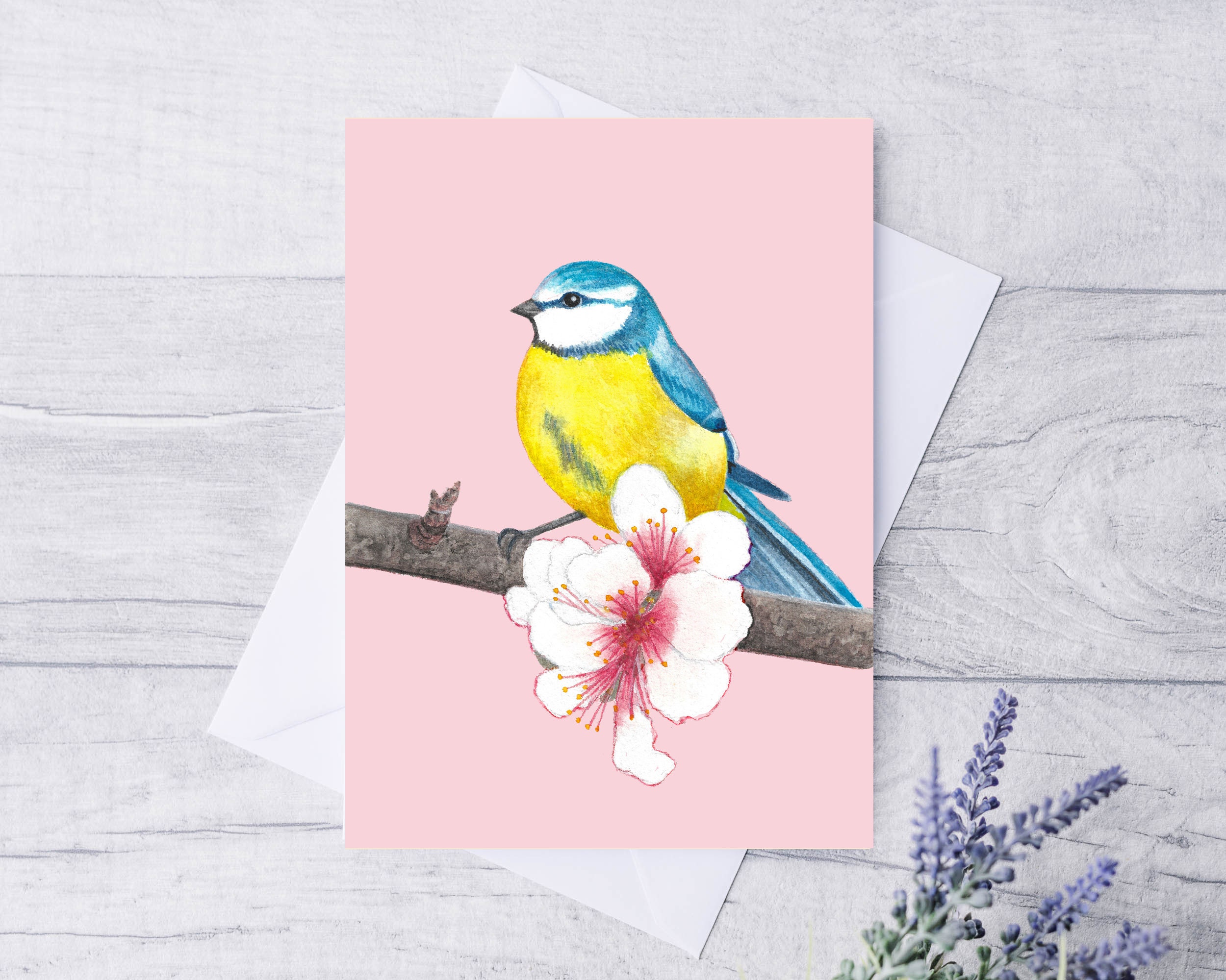 Handmade Spring Themed Greeting Card, Spring Birthday Card, Spring Bird ...