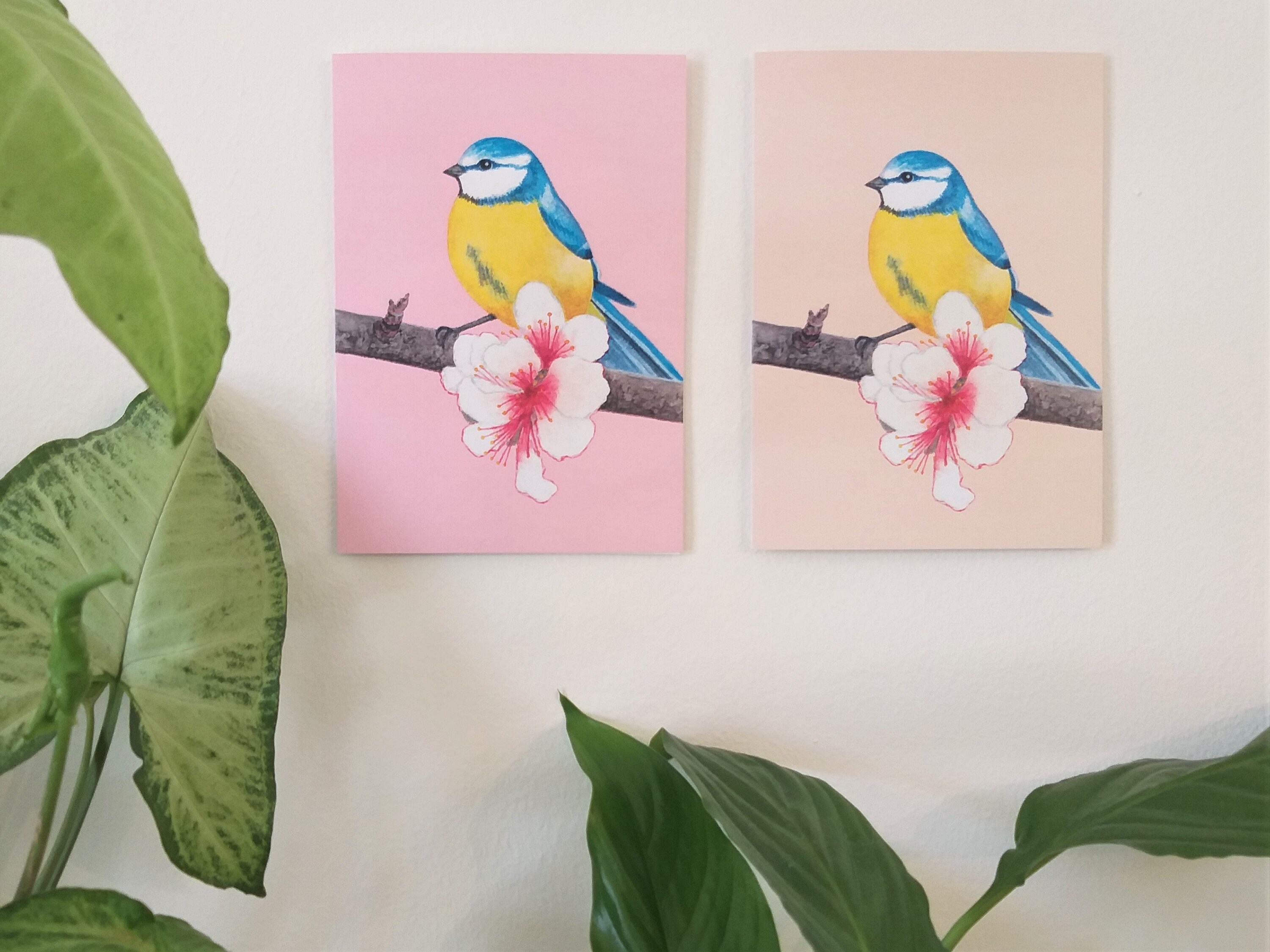 Handmade Spring Themed Greeting Card, Spring Birthday Card, Spring Bird ...