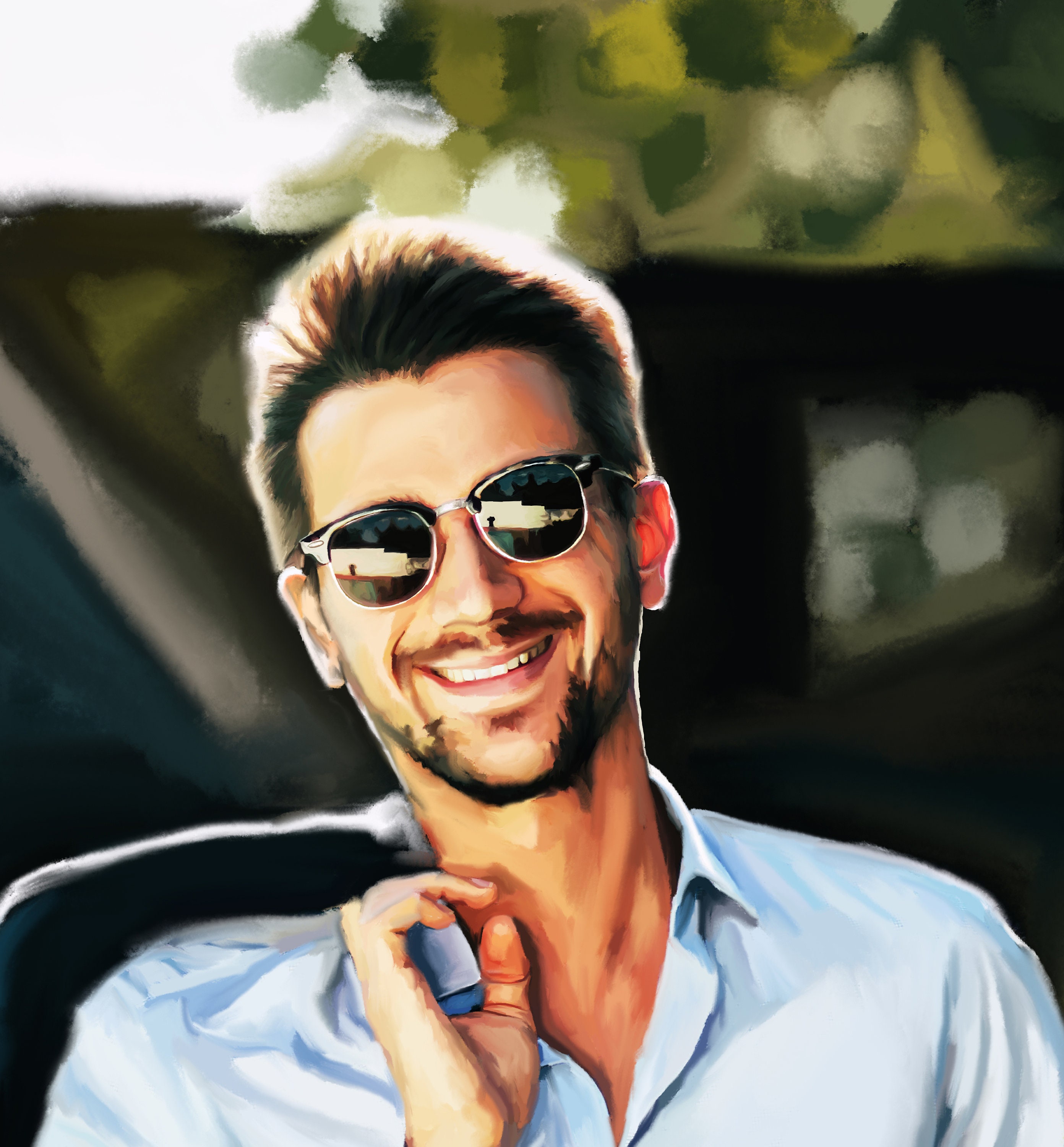 Portrait From Photo, Digital Hand Drawn Painting, Custom Digital ...