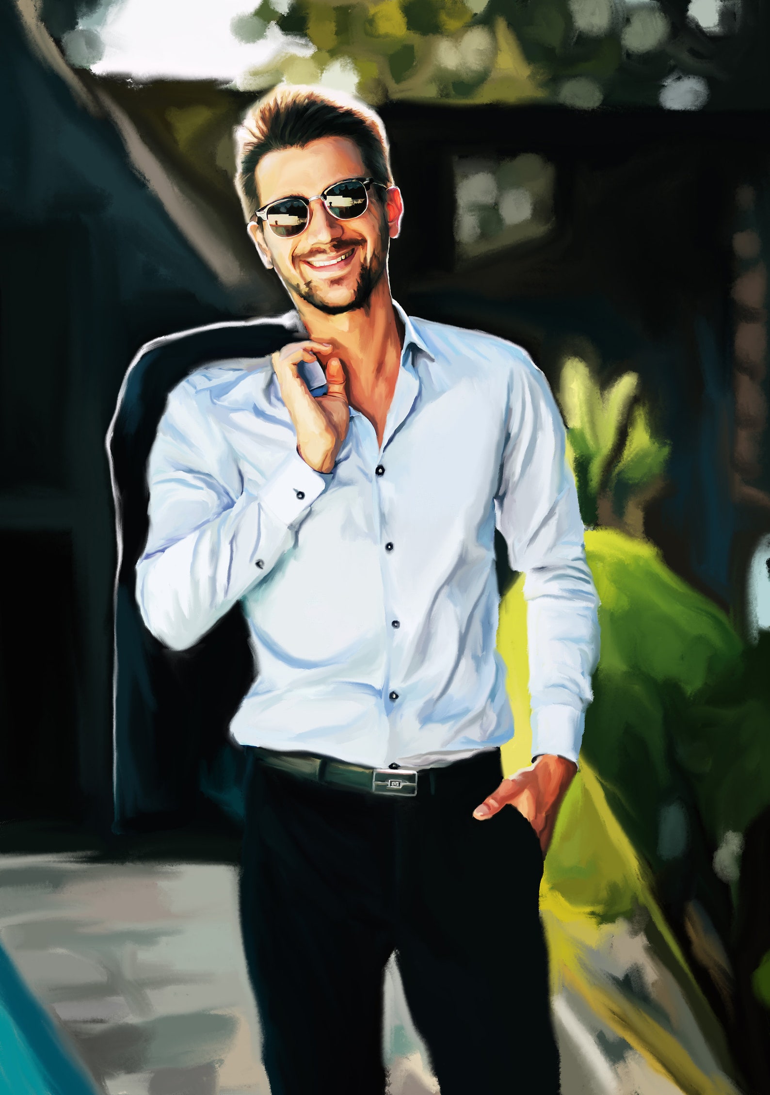 Portrait From Photo Digital Hand Drawn Painting Custom | Etsy