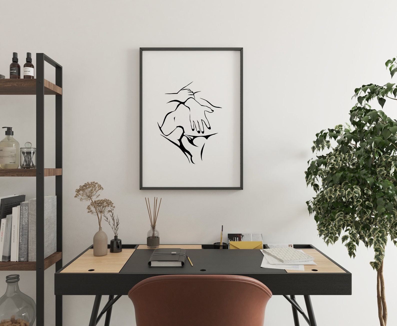 Erotic Line Nude Art Sensual Modern Art Nude Sketch Drawing Sex Art