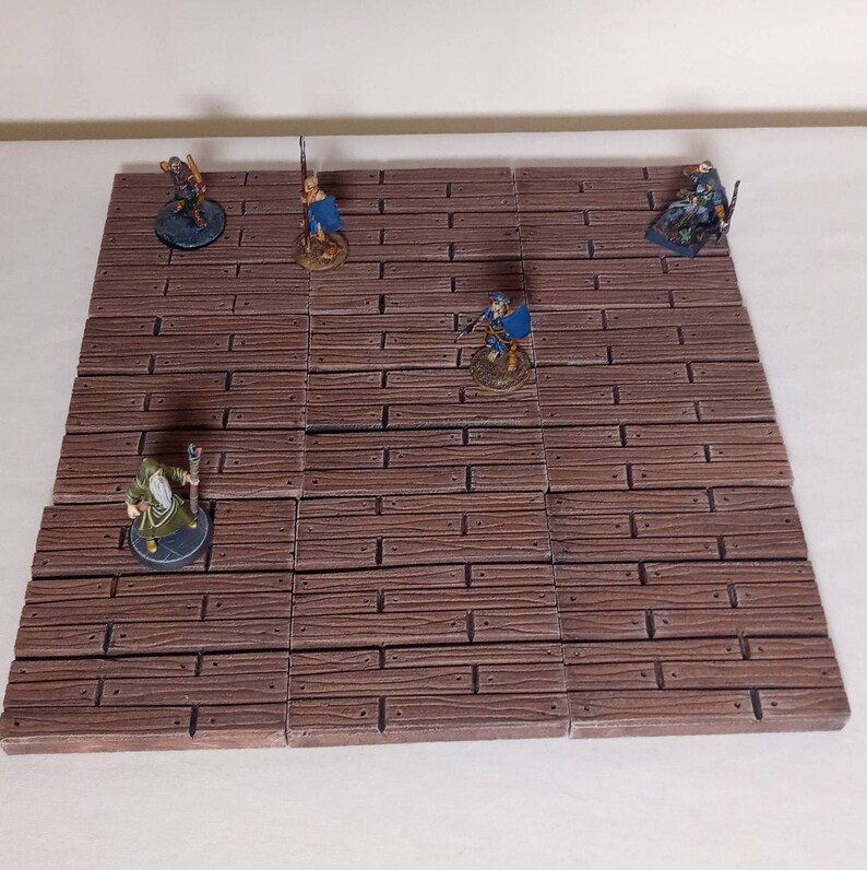 Wooden modular DnD floor tiles RPG miniature scenery TTRPG | Etsy