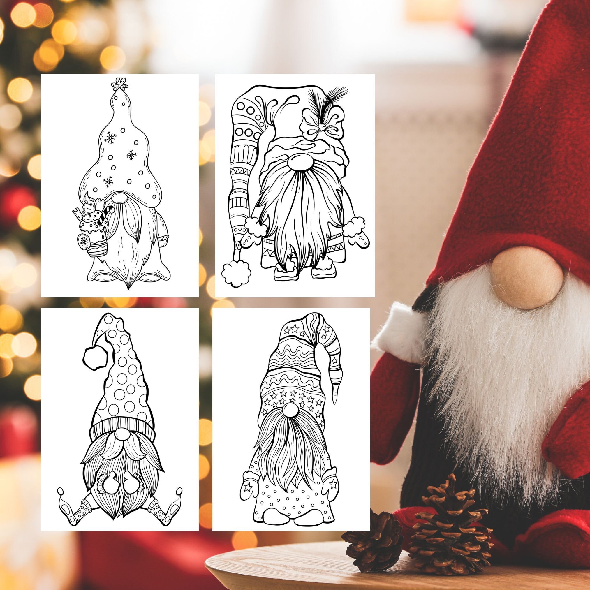 Cute Gnomes Coloring Pages Christmas Color in Family Coloring Kids ...