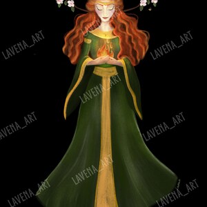 Brigid Goddess Art Print | Brigid Art Print | Irish Goddess Poster ...