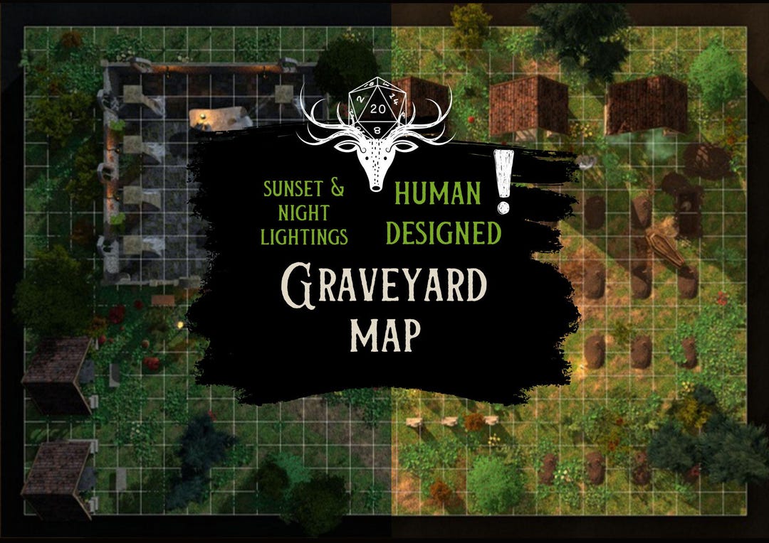 Graveyard Map | Old Cementary | Cultist Ritual RPG Map | Lych Hut ...