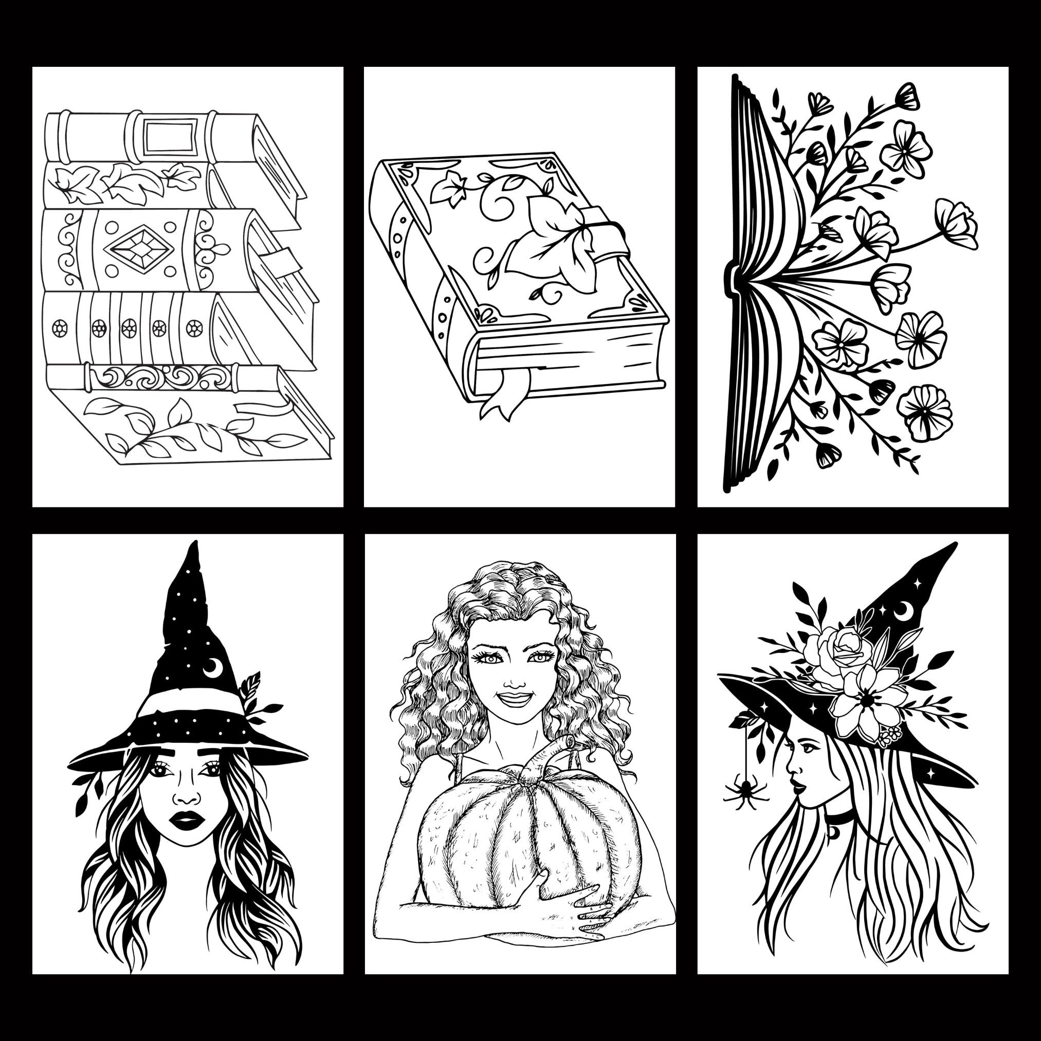Cute Witch Coloring Pages Witchy Children Coloring Page - Etsy