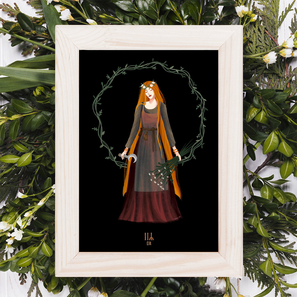 Eir Art Print V. 1A | Norse Goddess Poster | Viking Gods | Pagan Wiccan ...