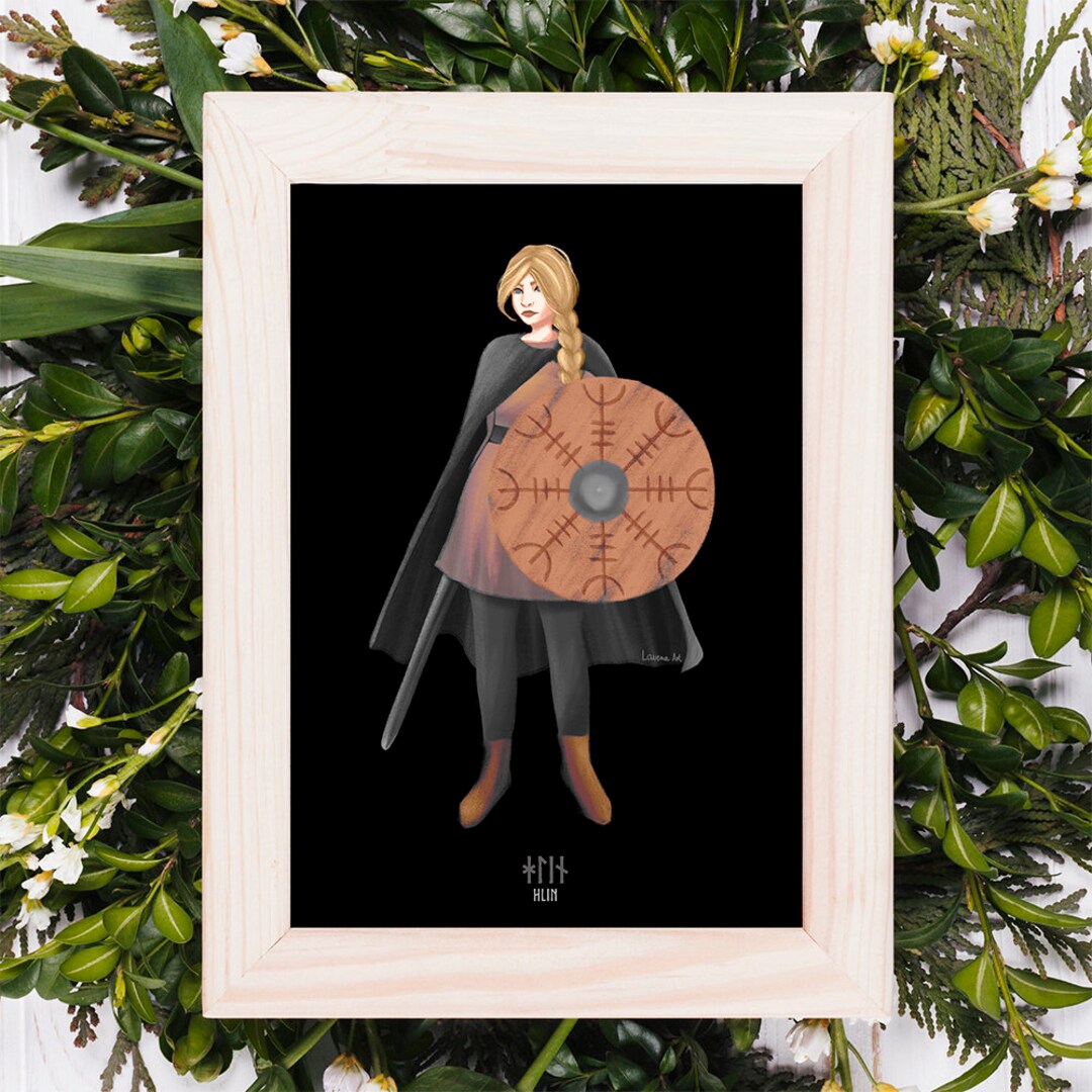 Hlin Goddess Art Print | Protection Goddess | Norse Consolation Goddess ...