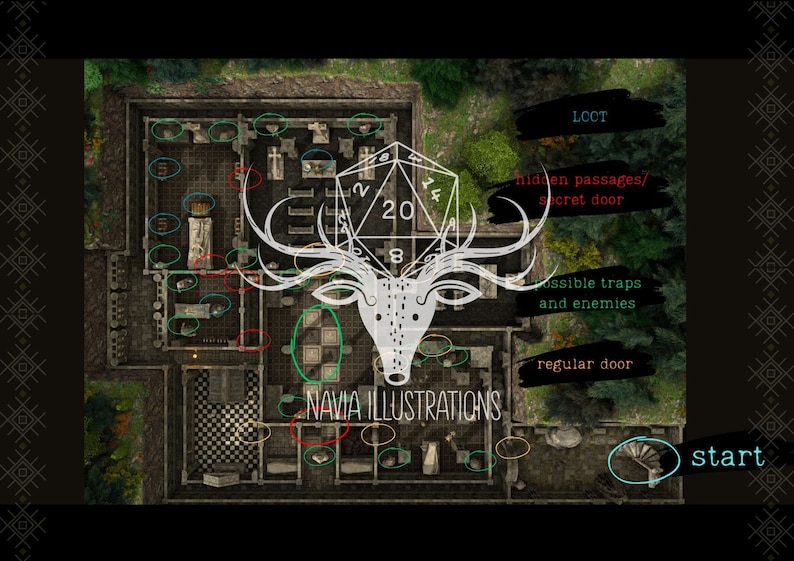 Crypt Battle Map | Dungeon Map | Map RPG | Ritual Place Map | Human ...