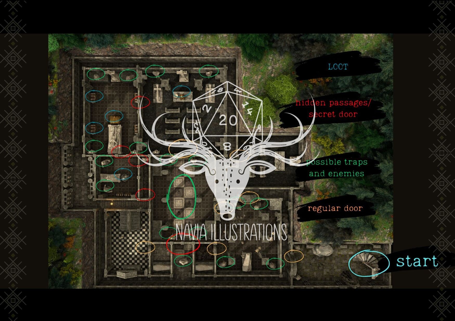 Crypt Battle Map | Dungeon Map | Map RPG | Ritual Place Map | Human ...