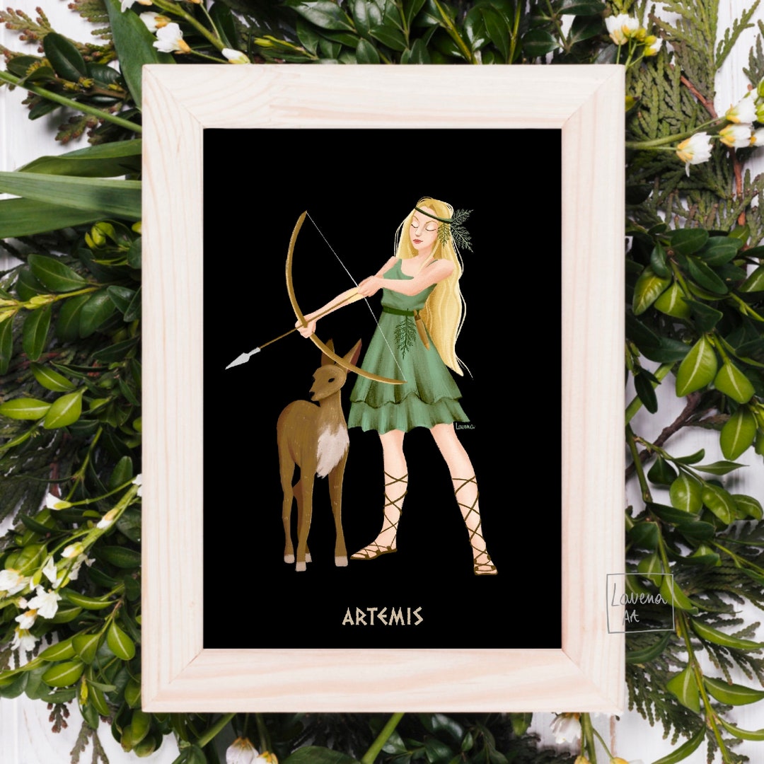 Artemis Art Print | Hunt Goddess | Archery Goddess | Forest Goddess ...