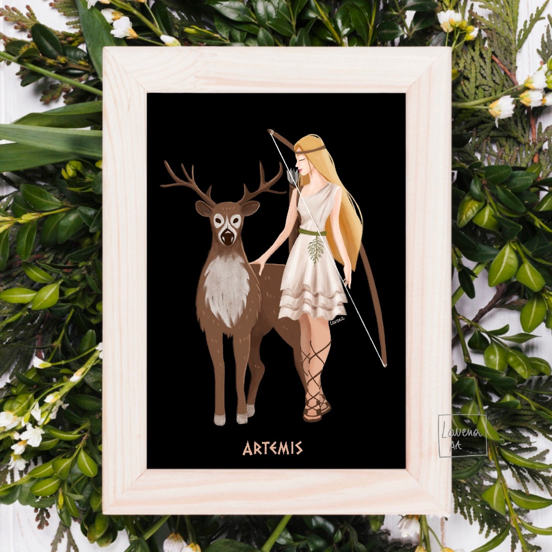 Artemis Art Print | Hunt Goddess | Archery Goddess | Forest Goddess ...