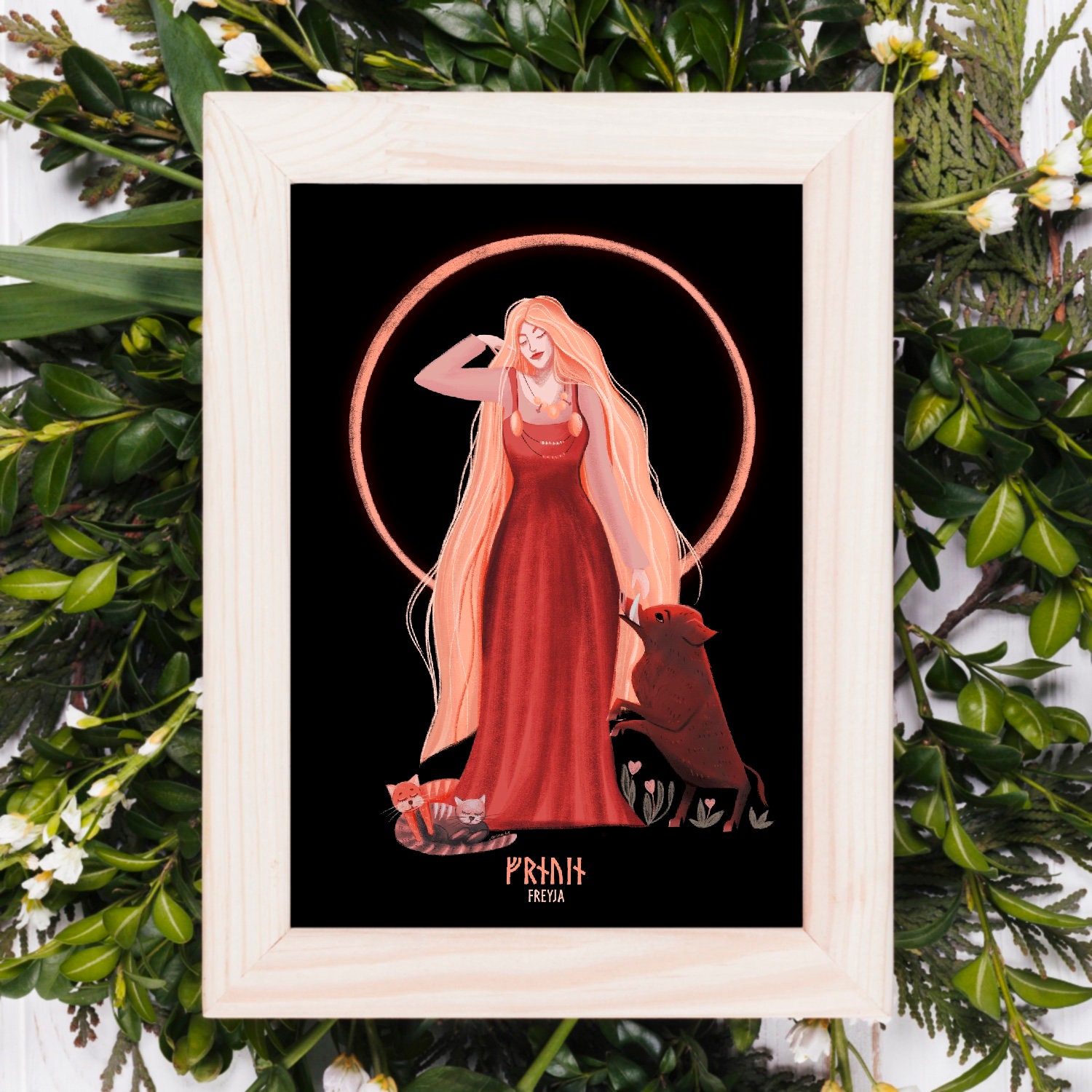 Freya Art Print V. 1B | Freyja Norse Goddess Poster | Viking Gods ...
