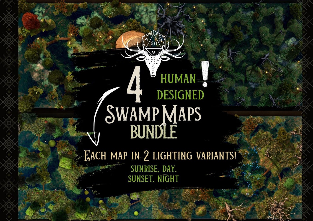 Swamp Maps Pack | Human Designed Dnd Map Bundle | Dnd Battle Map | D&D ...