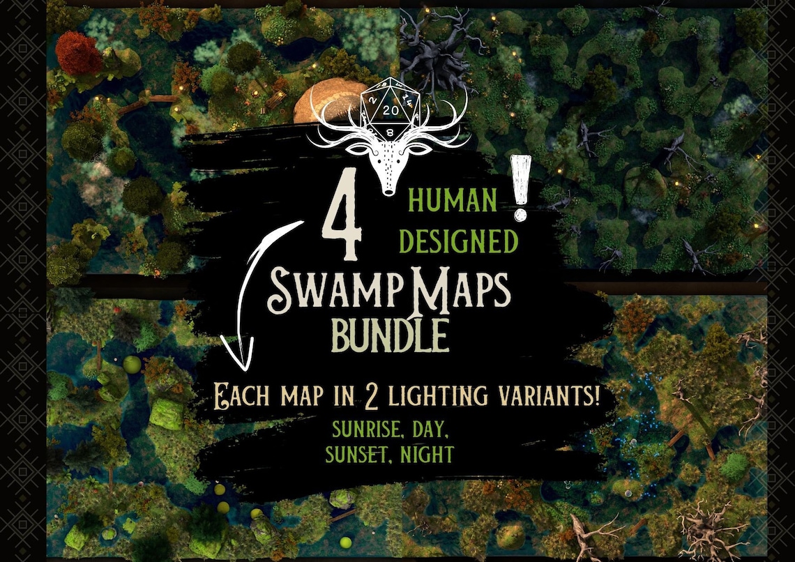 Swamp Maps Pack Human Designed Dnd Map Bundle Dnd Battle - Etsy