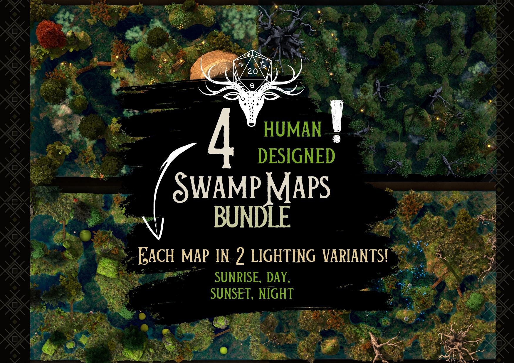Swamp Maps Pack Human Designed Dnd Map Bundle Dnd Battle Map D&D ...
