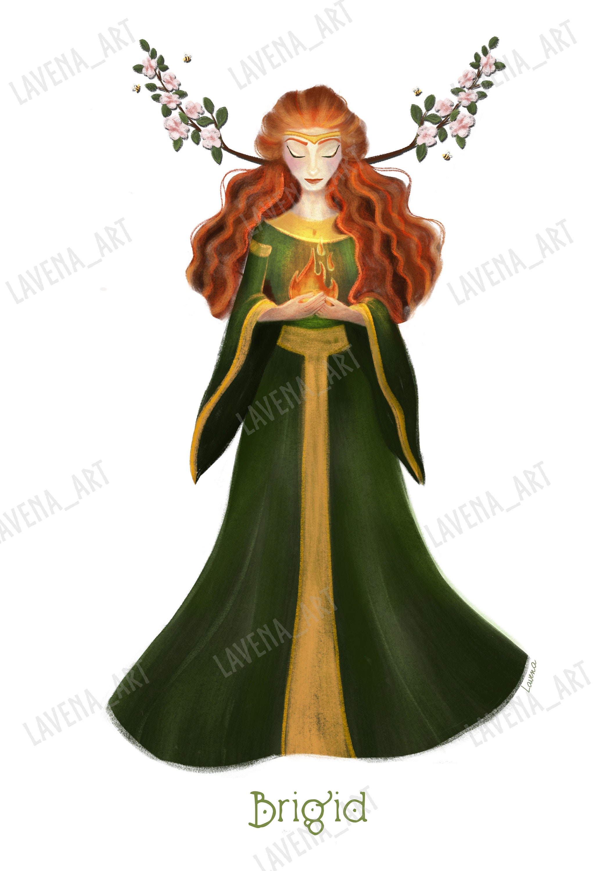 Brigid Goddess Art Print | Brigid Art Print | Irish Goddess Poster ...