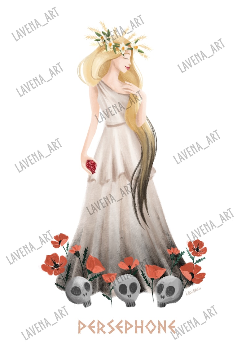 Persephone Art Print | Kore Goddess | Kore and Persephone | Spring ...