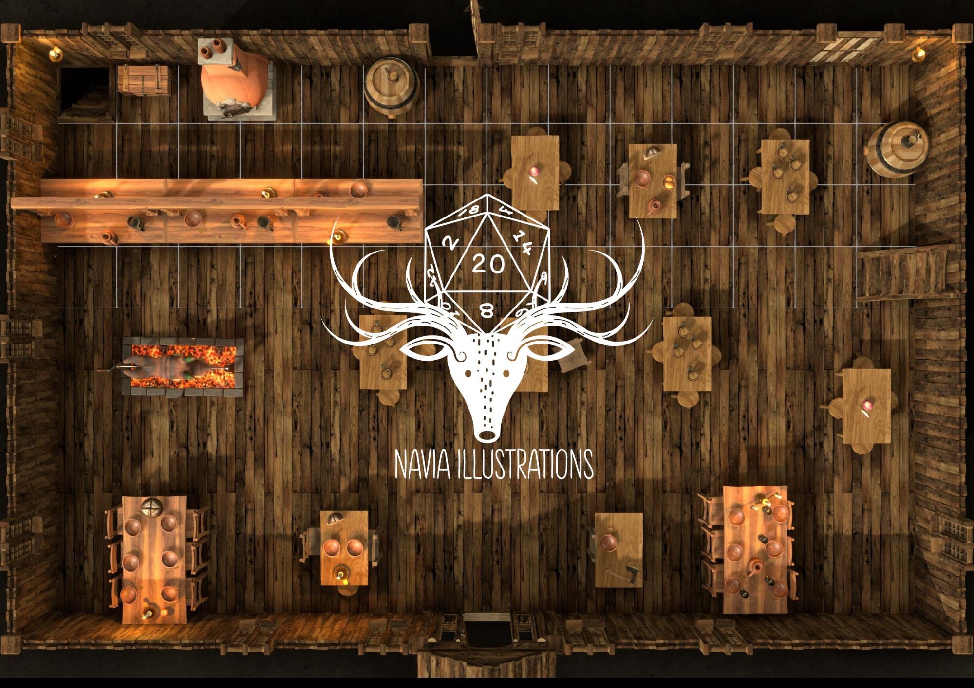Tavern Maps Pack, 8 Maps Bundle | Human Designed Dnd Battle Map | D&D ...