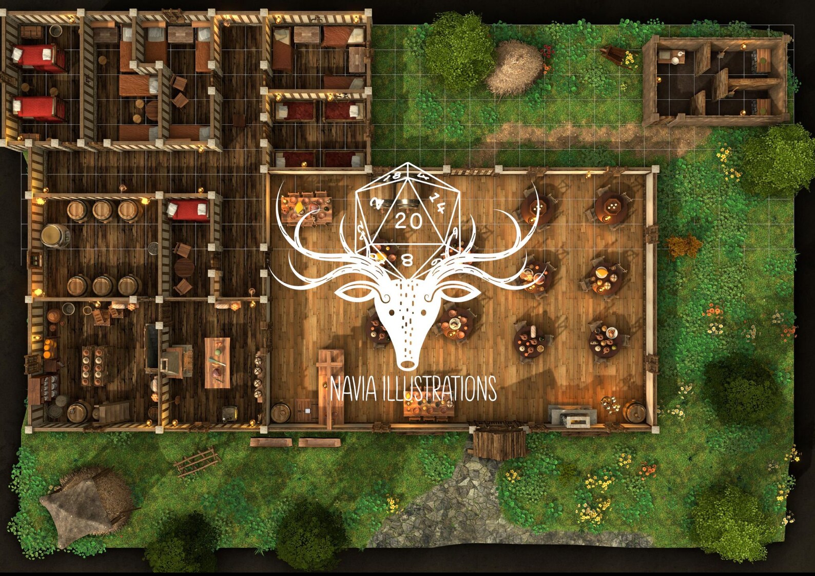 Tavern Maps Pack, 8 Maps Bundle Human Designed Dnd Battle Map D&D ...