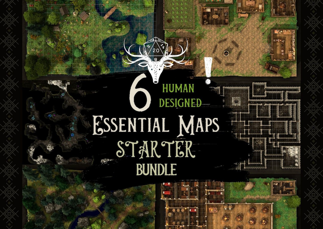 Essential Maps Starter Pack, 6 Maps Bundle | Human Designed Dnd Battle ...