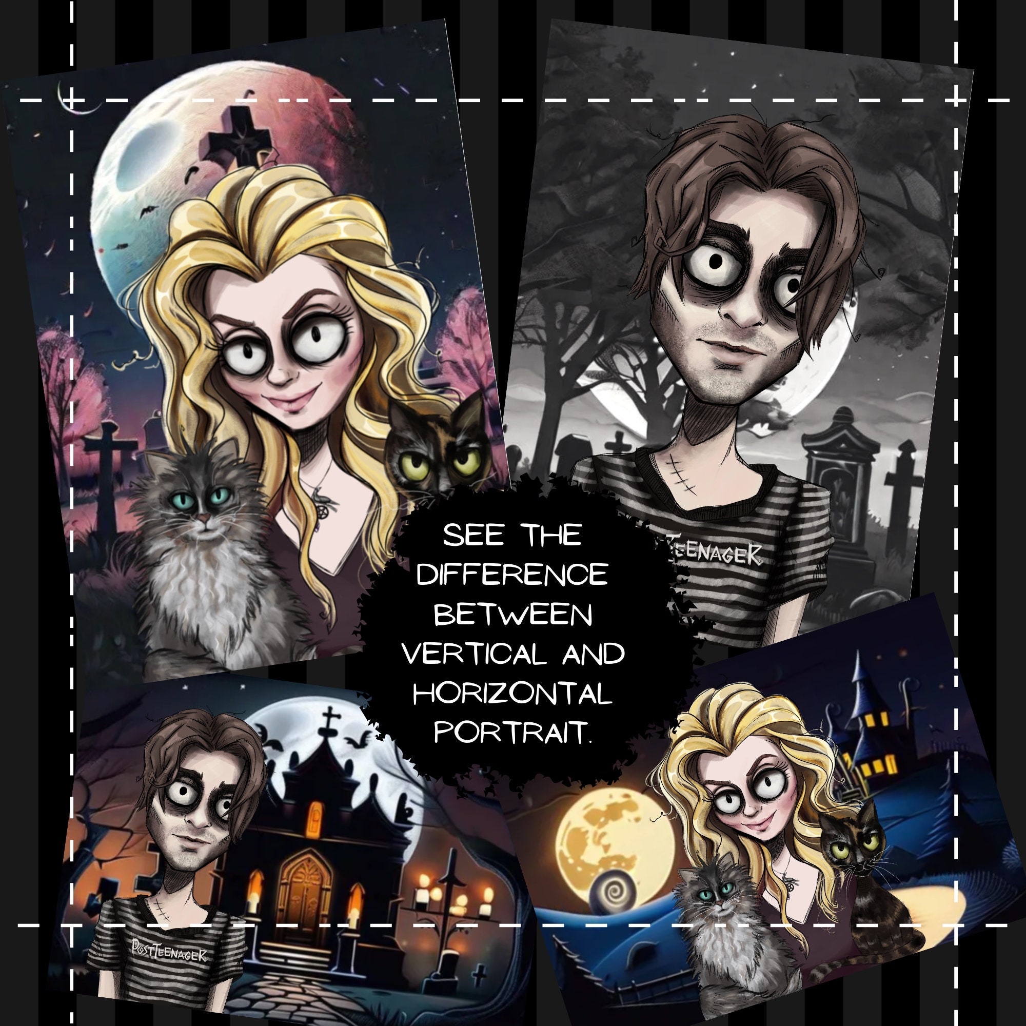 Nightmare Portrait | Tim Burton Style Portrait | Comissioned Custom ...