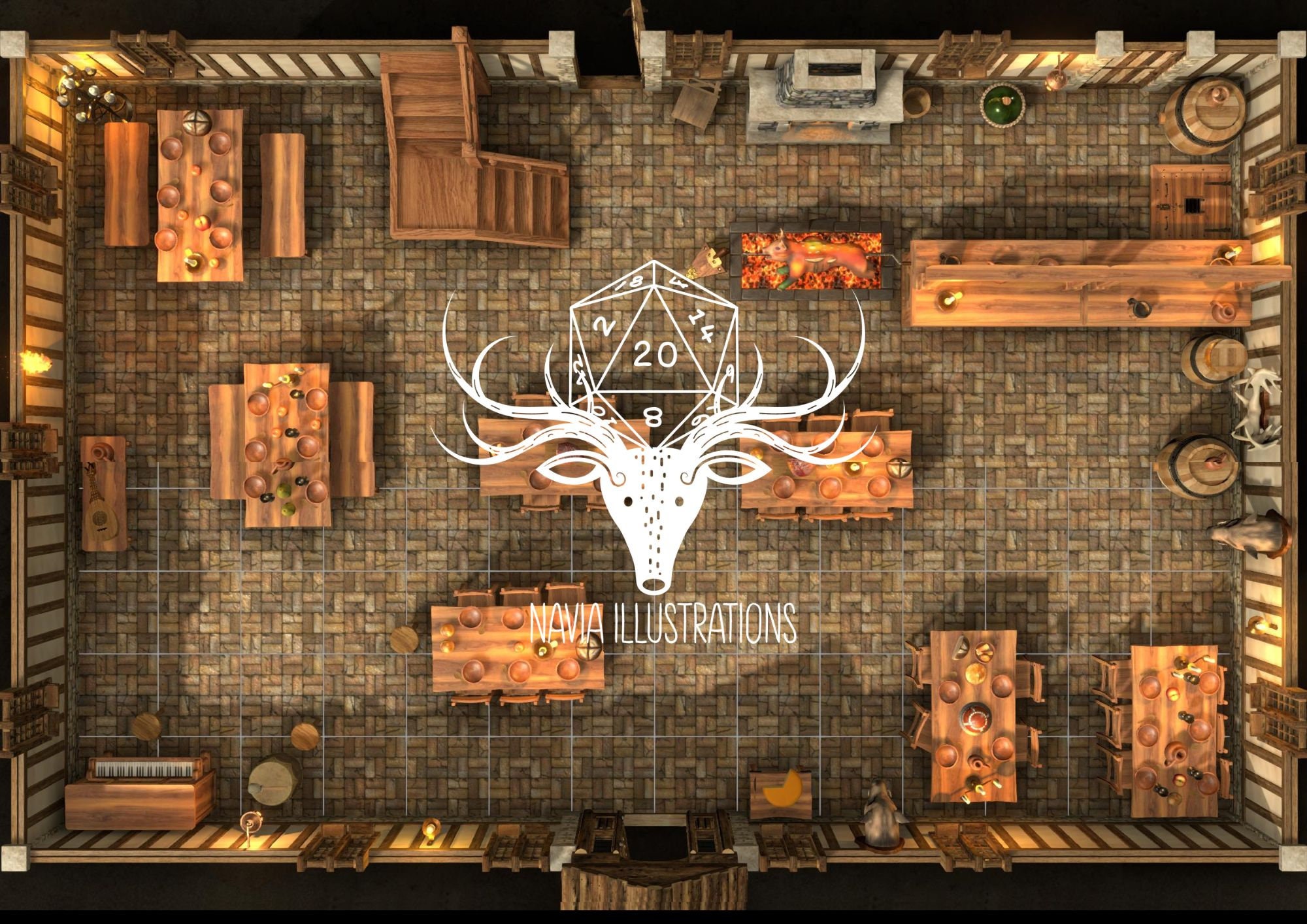 Tavern Maps Pack, 8 Maps Bundle | Human Designed Dnd Battle Map | D&D ...
