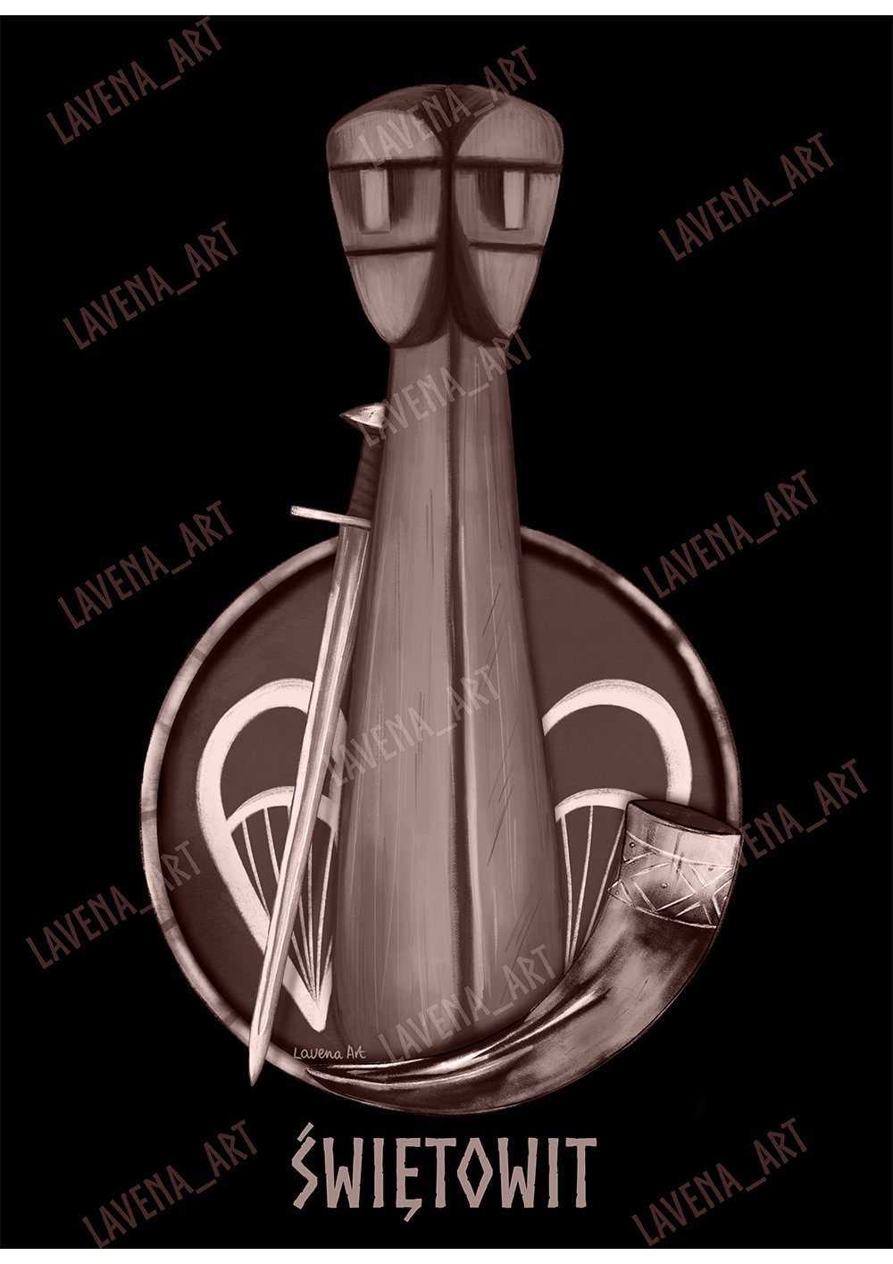 Swietowit God Art | Perun Poster | War God | Svetovit | Slavic Gods ...
