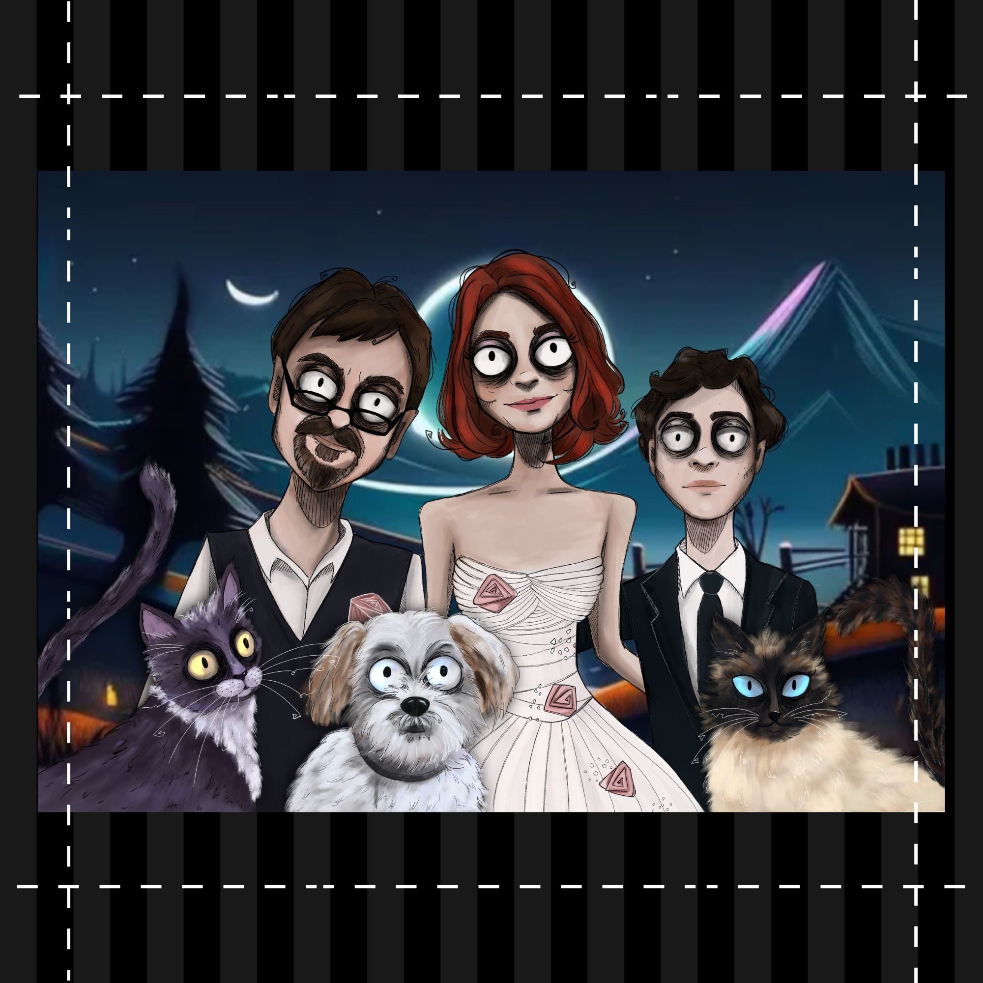 Nightmare Portrait | Tim Burton Style Portrait | Comissioned Custom ...