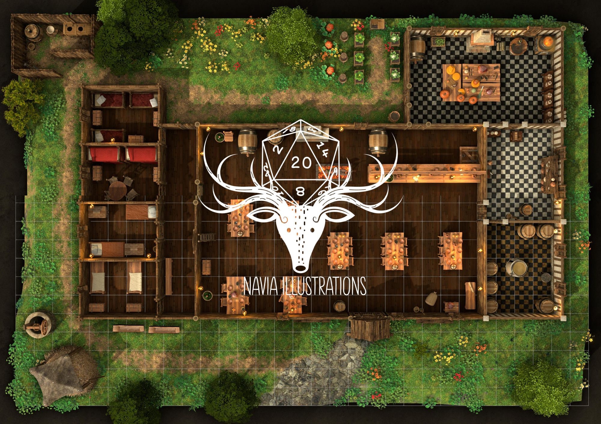 Tavern Maps Pack, 8 Maps Bundle Human Designed Dnd Battle Map D&D ...