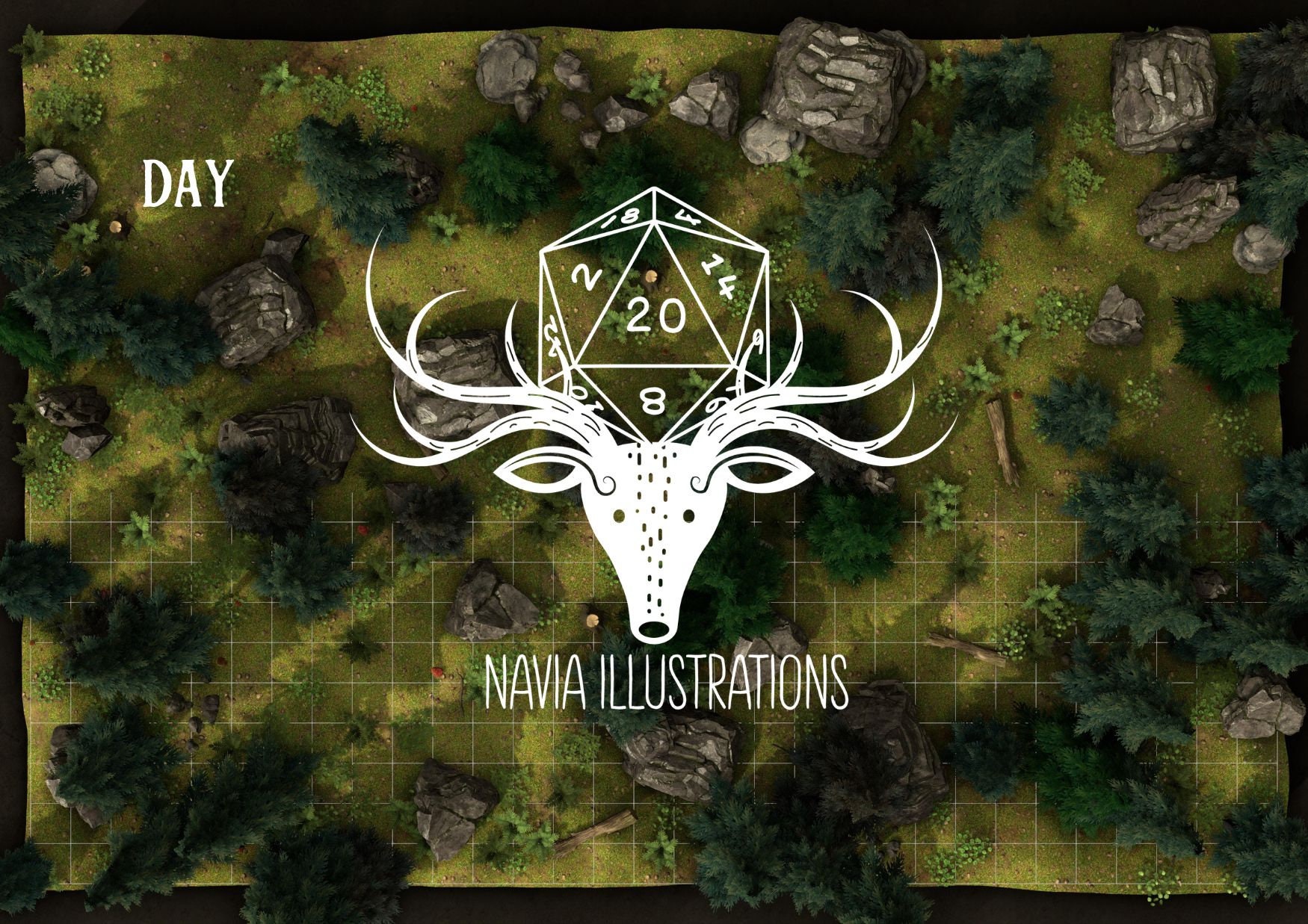 Forest Dnd Battle Maps Bundle | Human Designed Map| Night D&D Digital ...