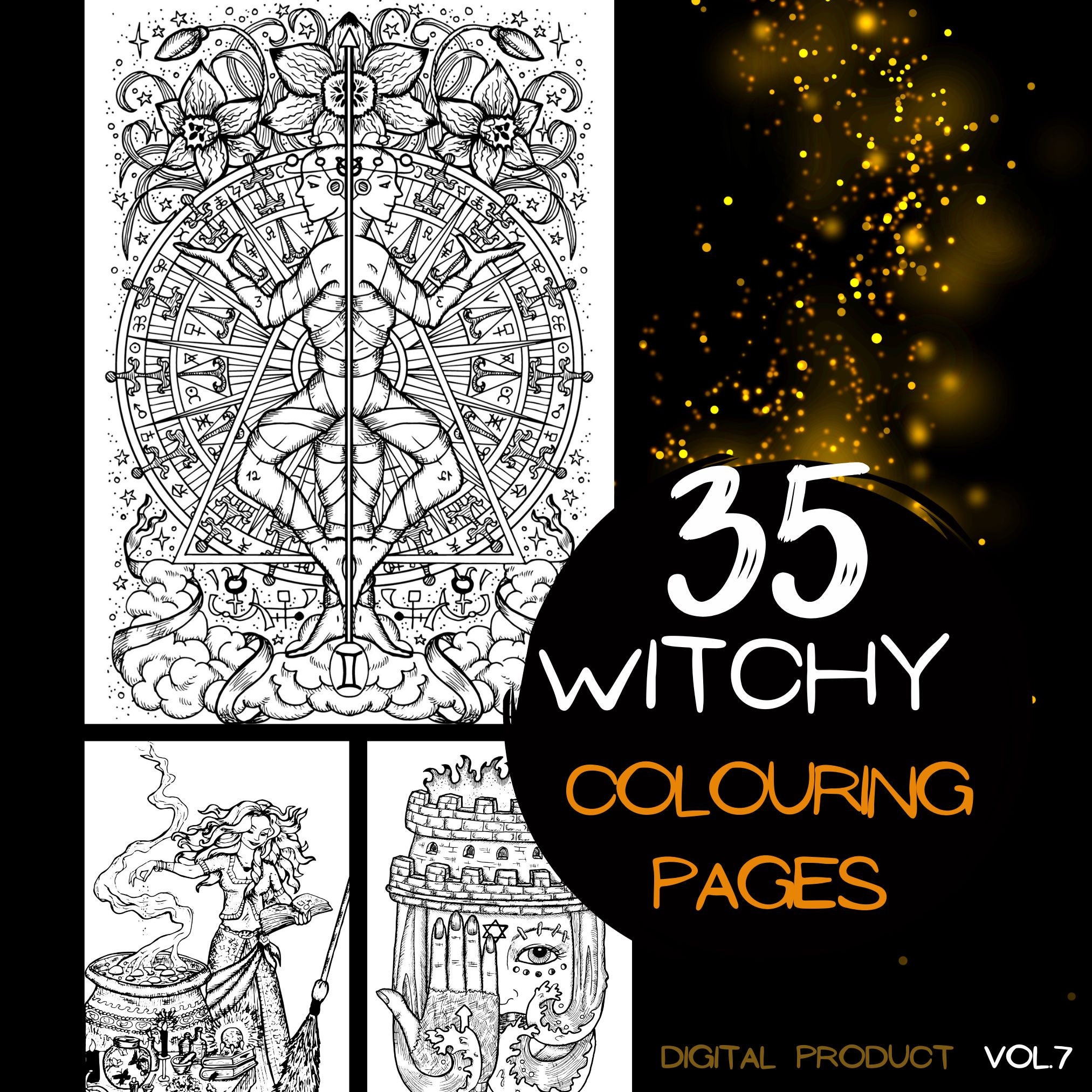 Witchy Coloring Pages | Spooky Coloring Page | Spooky Coloring | Witchy ...