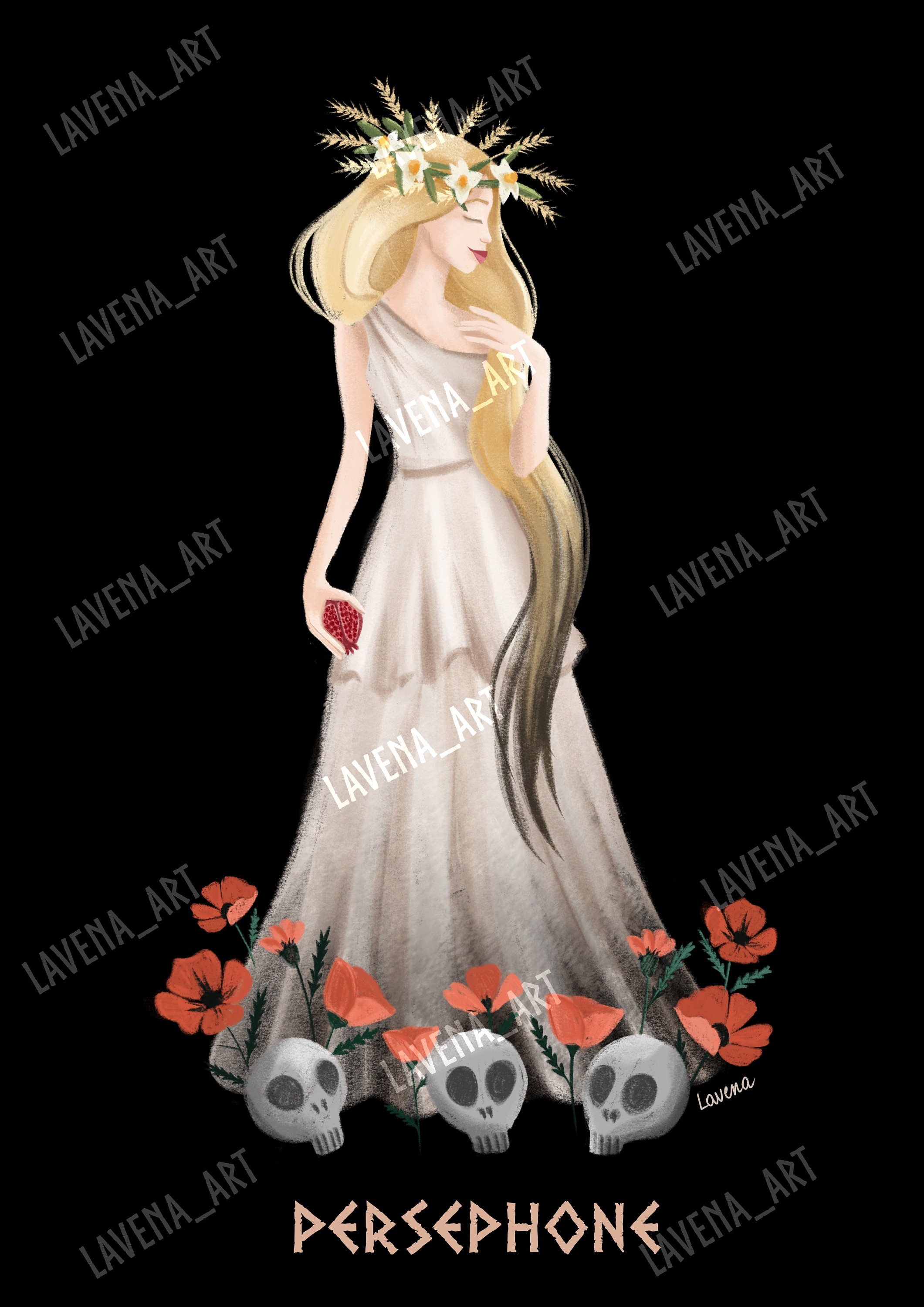 Persephone Art Print | Kore Goddess | Kore and Persephone | Spring ...