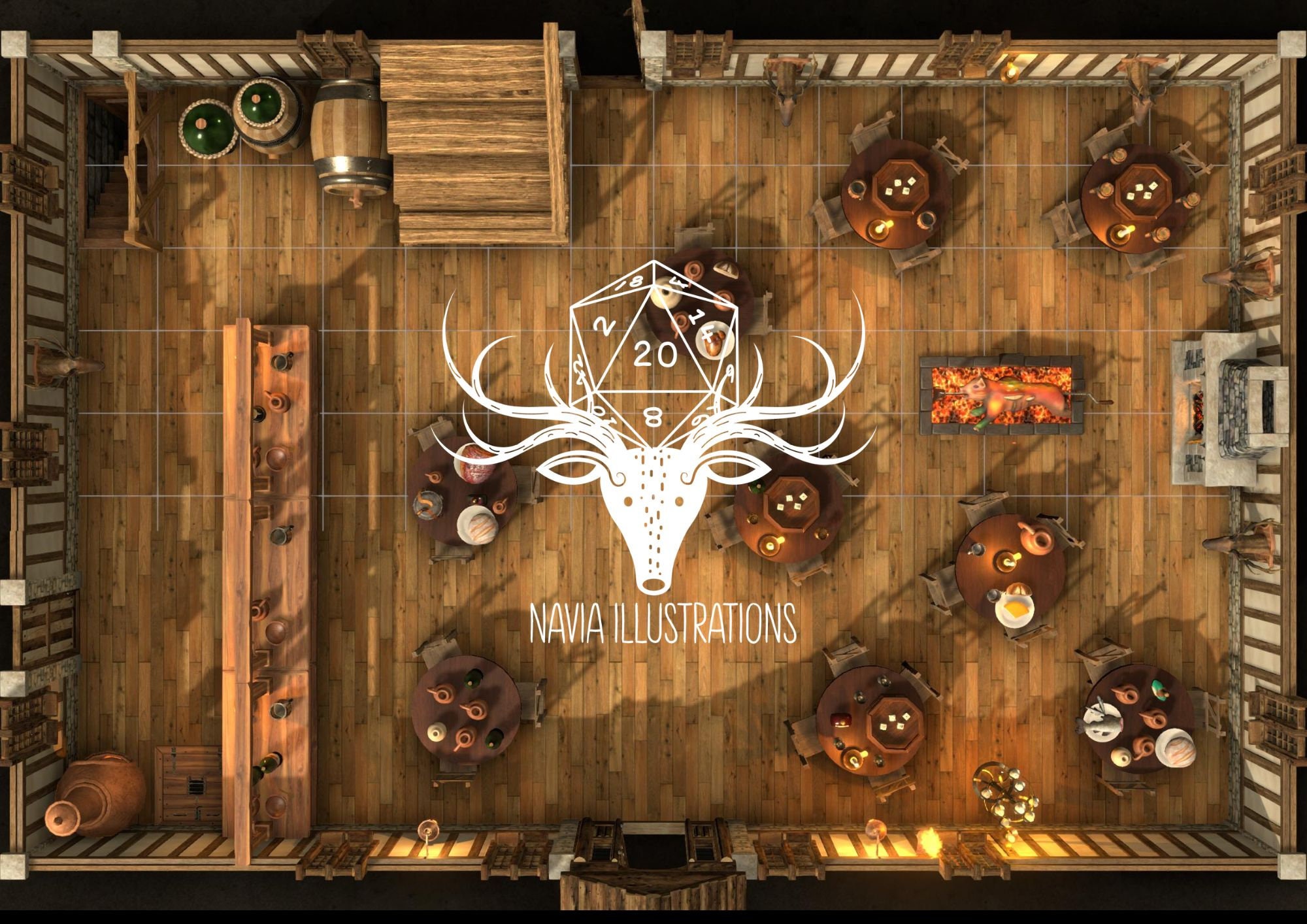 Tavern Maps Pack, 8 Maps Bundle | Human Designed Dnd Battle Map | D&D ...