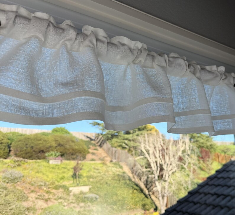Custom Made Linen Window Valance: Cottage Farmhouse Style - Country ...