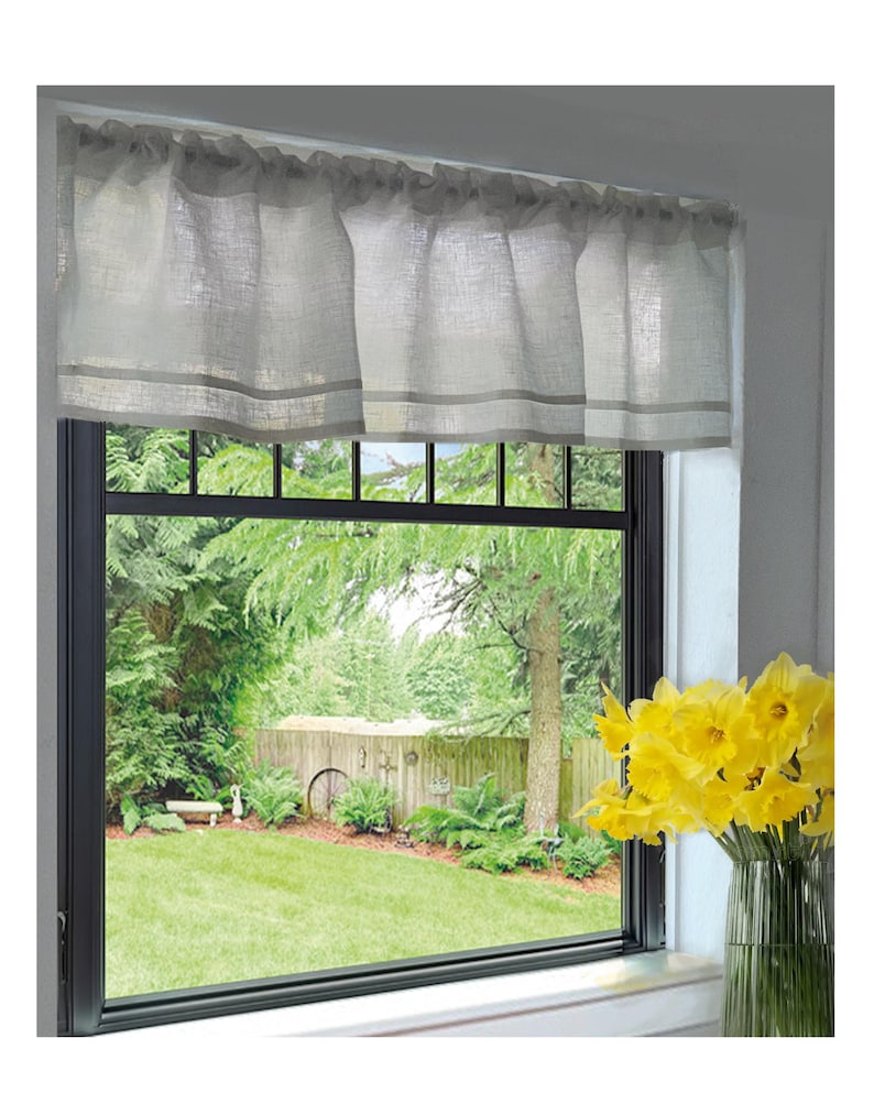 Custom Made Linen Window Valance: Cottage Farmhouse Style - Country ...